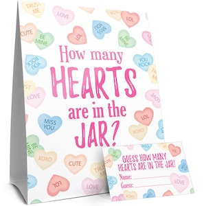 Valentine's Day Games How Many Hearts Guessing Game, Valentine Party ...