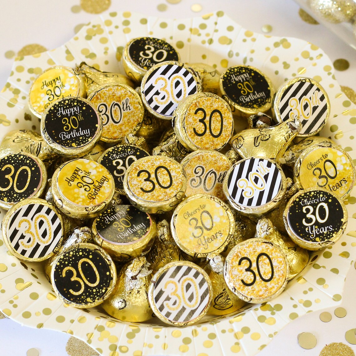 30th Birthday Decorations Black and Gold 30th Birthday Party - Etsy