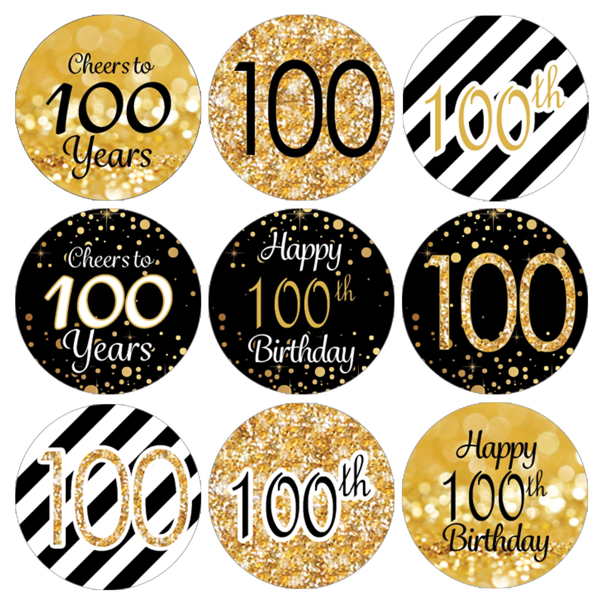 100th Birthday Decorations Black and Gold 100th Birthday | Etsy