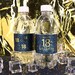 18th Birthday Party Favor Stickers - Navy Blue & Gold Foil Water Bottle ...