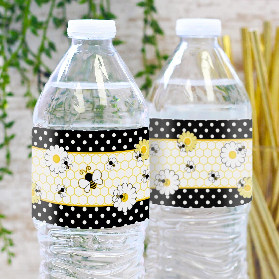 Bumble Bee Water Bottle Labels – 20 Count, What Will It Bee Gender ...