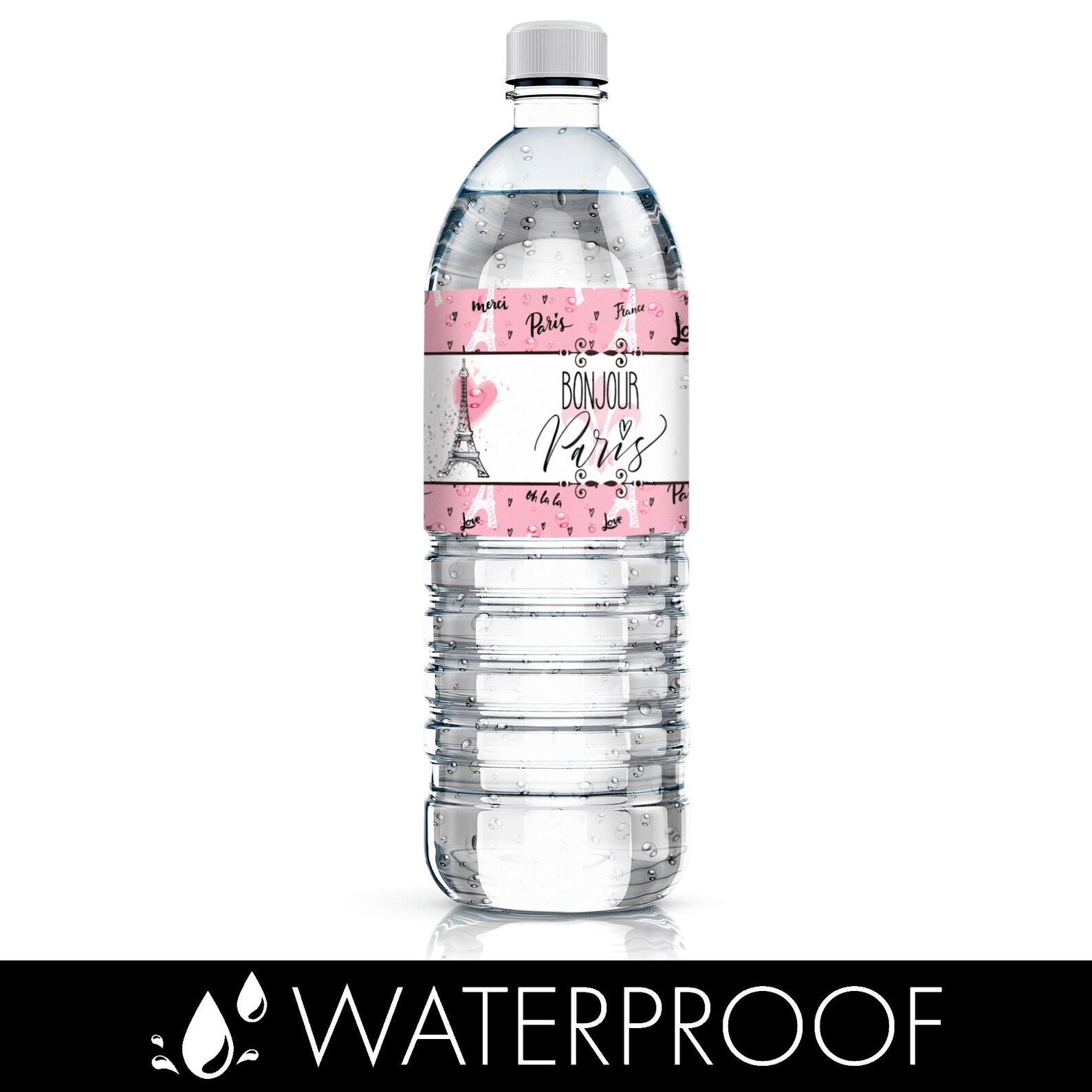 Paris Birthday Party Water Bottle Stickers, French Theme Sweet 16 ...