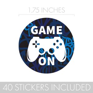 Video Game Birthday Party Favor Labels, Gamer Favor Bag Stickers, Level ...