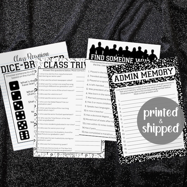 60th High School Reunion Games - Etsy