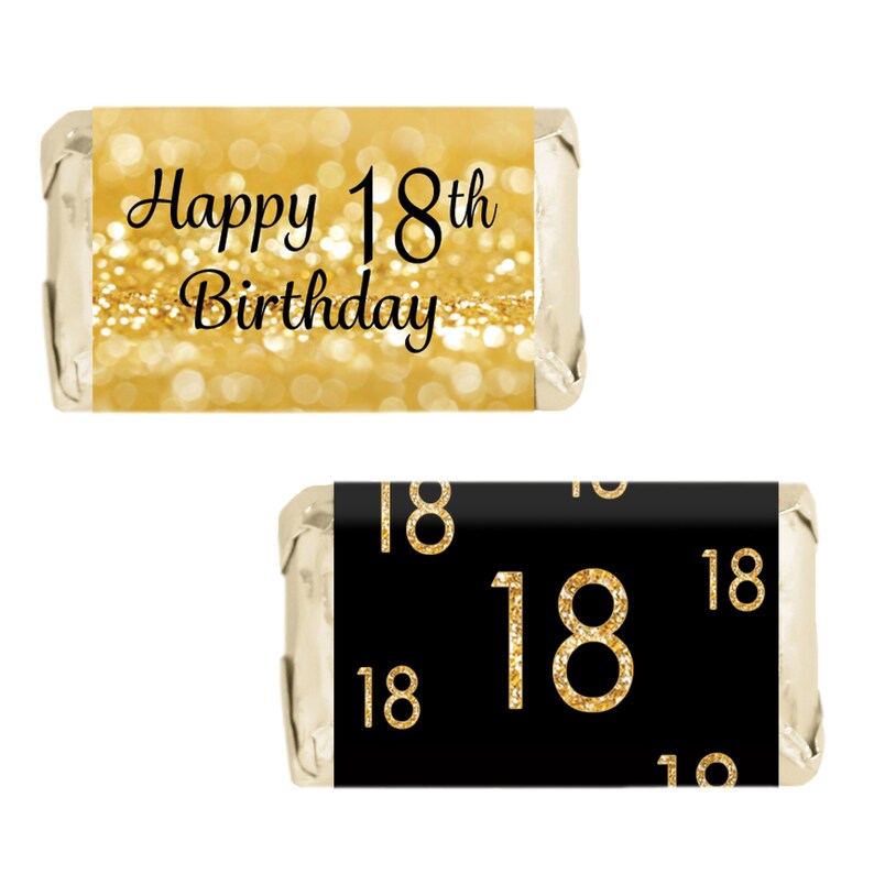 18th Birthday Candy Wrappers for Miniature Chocolate Bars - Etsy