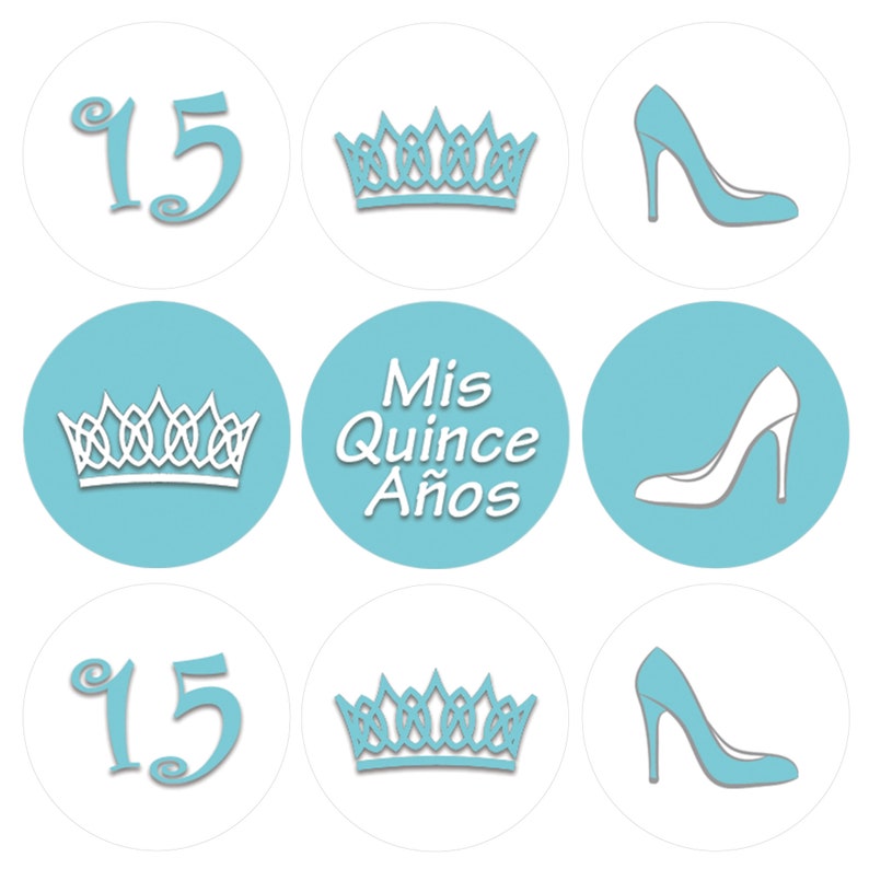 Quinceañera Birthday Stickers for Chocolate Kisses - Etsy