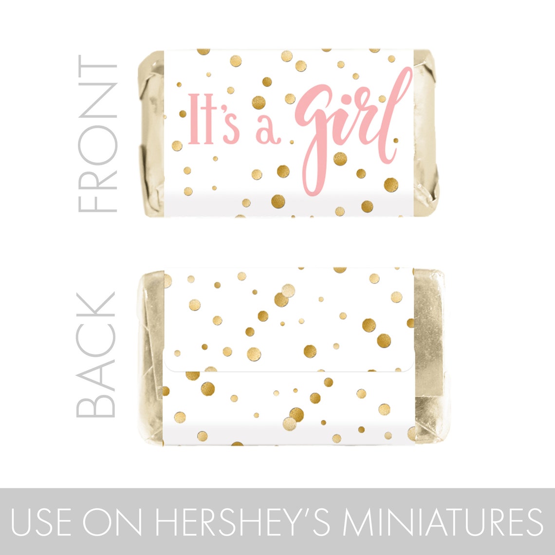 Girl Baby Shower Candy Wrapper for Miniature Chocolates 45 - Etsy