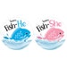 Fish-he or Fish-she Baby Gender Reveal Stickers Team Boy or - Etsy