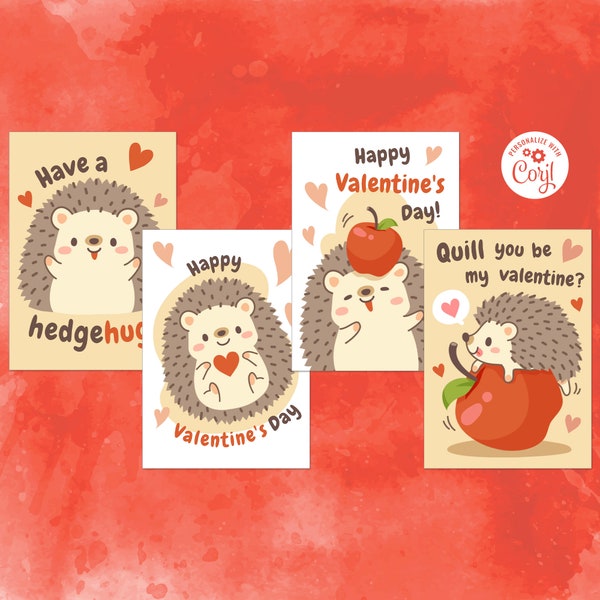 Hedgehog Valentine - Etsy