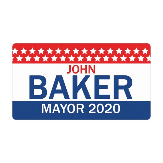 Custom Political Campaign Stickers - 750 Rectangular Labels - Red White ...