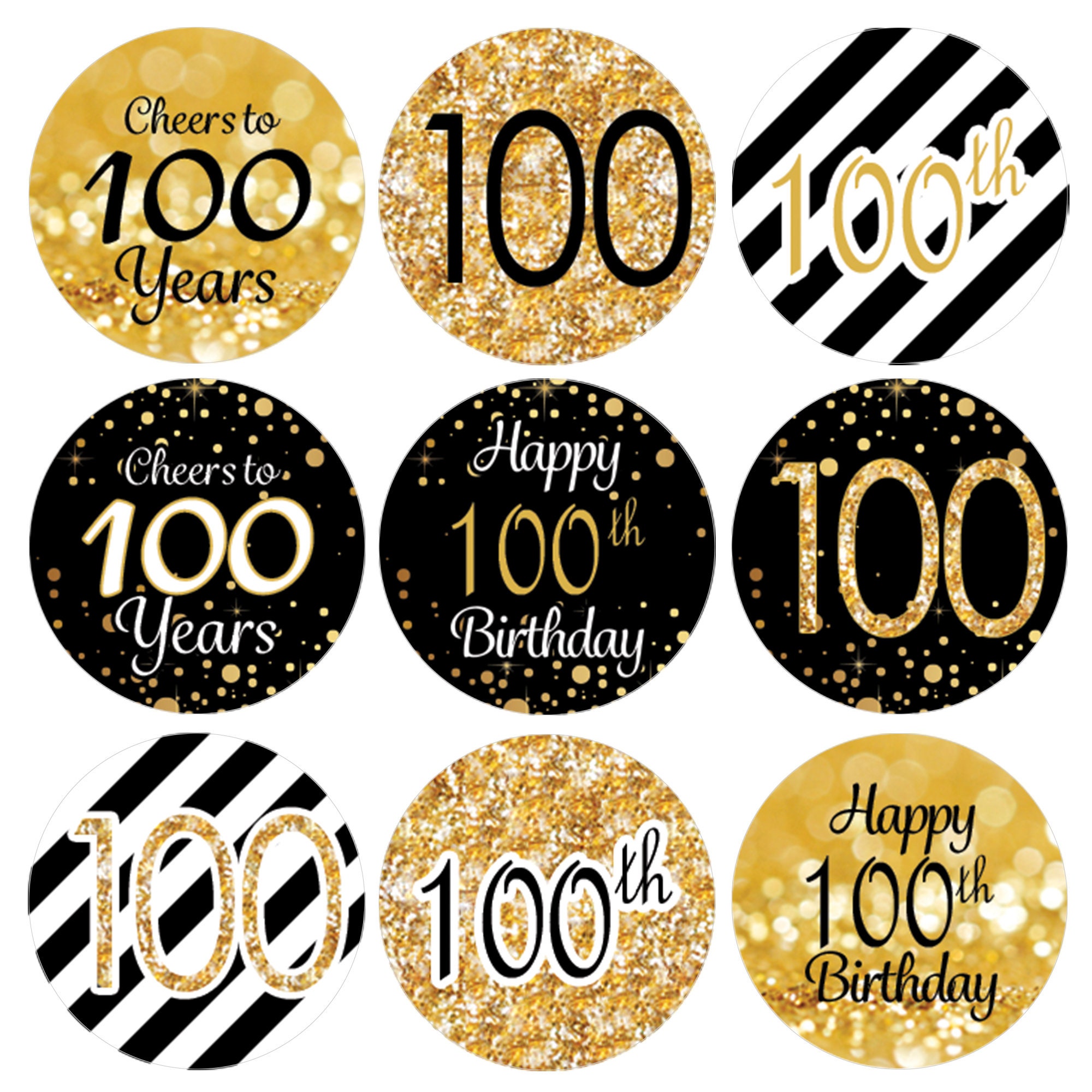 100th Birthday Decorations Black and Gold 100 Years Old - Etsy