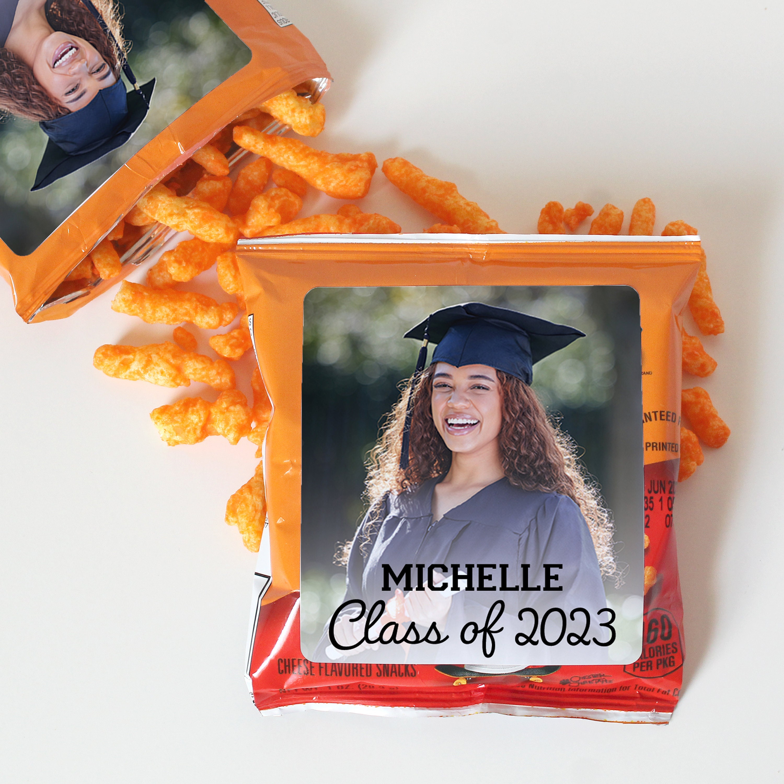Personalized Photo Graduation Chip Bag Stickers - Class of 2023 Custom ...