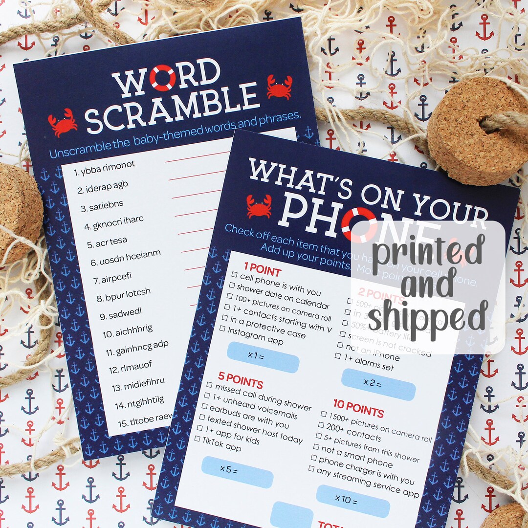 Ahoy It's a Boy Baby Shower 2 Game Bundle for 20 Guests, What's on Your ...