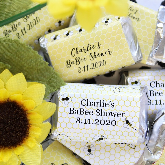 Personalized Yellow Bumble Bee Mini Candy Bar Wrappers, Customize for ...
