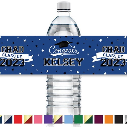 Rose Gold Grad Graduation Party Water Bottle Sticker Labels - Etsy