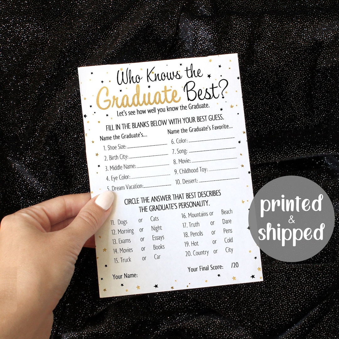 Graduation Party Games, Who Knows the Grad Best for Seniors Grad Games ...