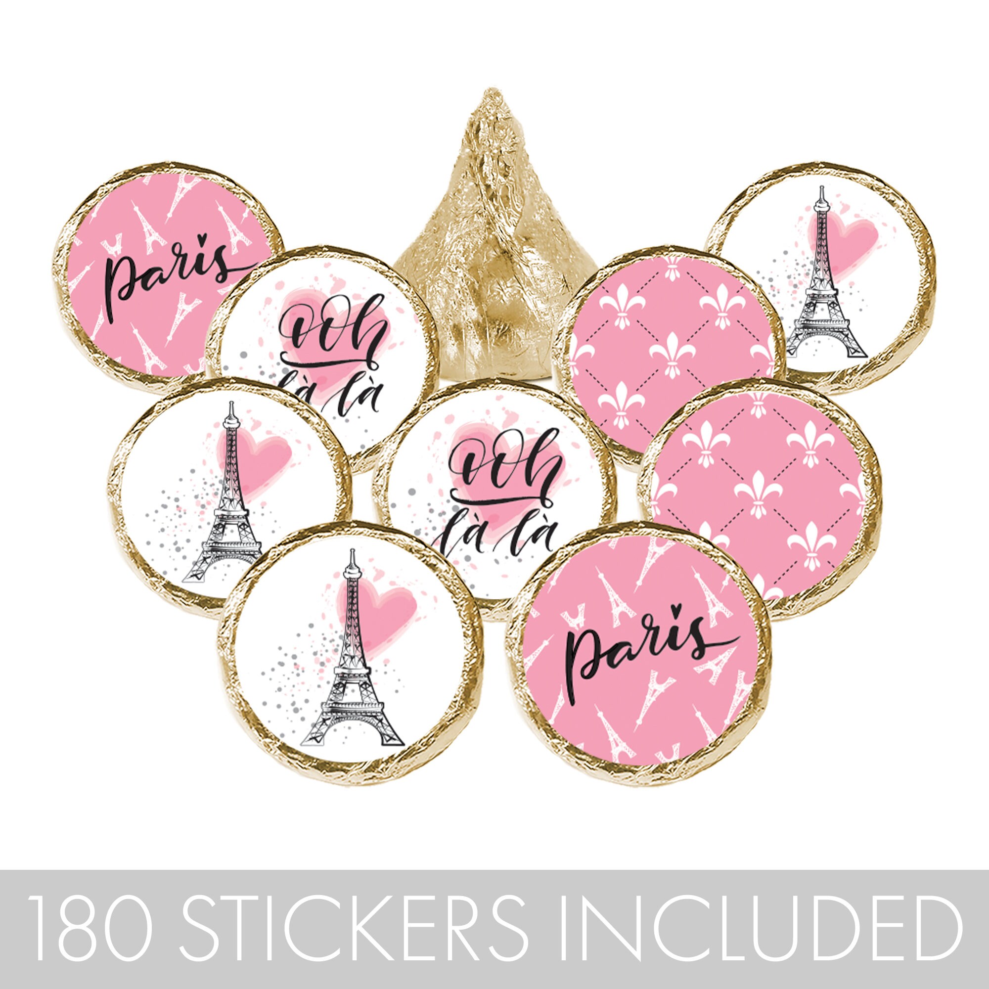 Paris Party Stickers for Chocolate Kisses French Sweet 16 - Etsy