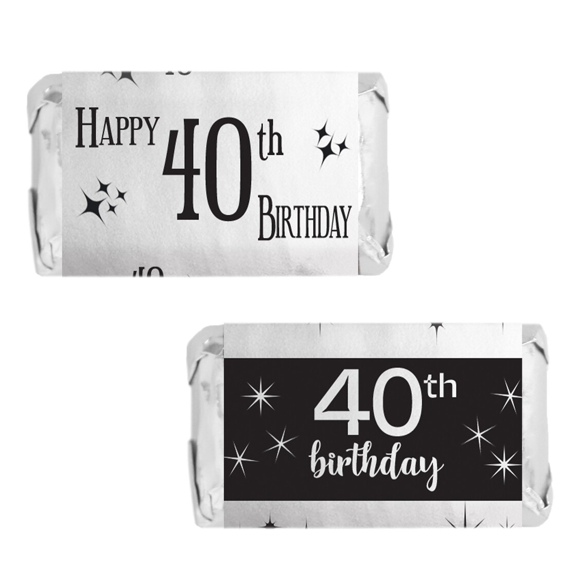 40th Birthday Candy Wrappers for Miniature Chocolates Black - Etsy