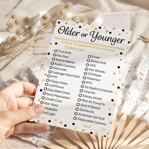 50th Birthday Party Games - Born in the 1970s Black and Gold Birthday ...