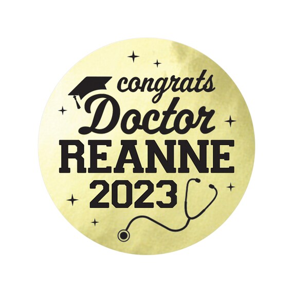 Personalized MD Graduation Circle Stickers, Medical Doctor Graduate ...