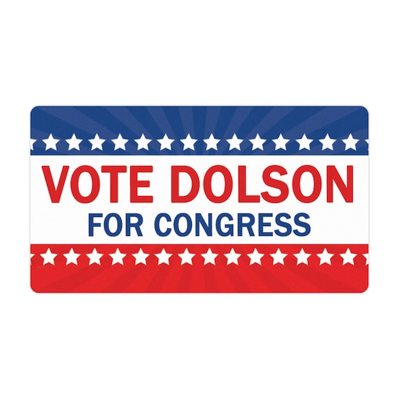 Custom Political Campaign Stickers -750 Rectangular Labels - Red White ...