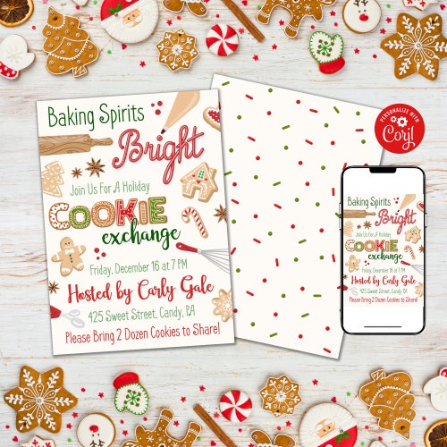 Christmas Cookie Exchange Invitation Christmas Party - Etsy