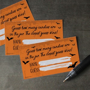 Halloween Guess How Many Candies in the Jar Party Game, Black and ...