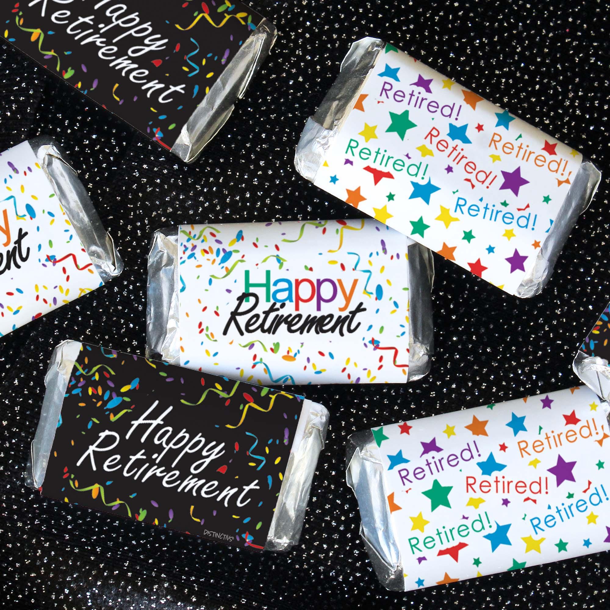 Retirement Party Candy Wrappers, Confetti Stickers (42ct) - Etsy