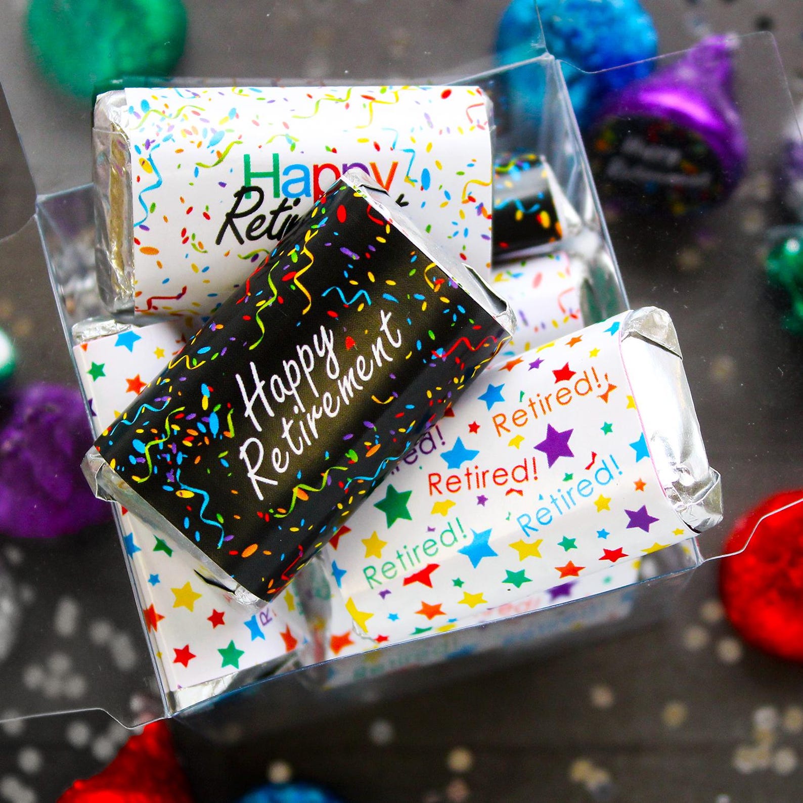 Retirement Candy Wrappers for Miniature Chocolates, Happy Retirement ...
