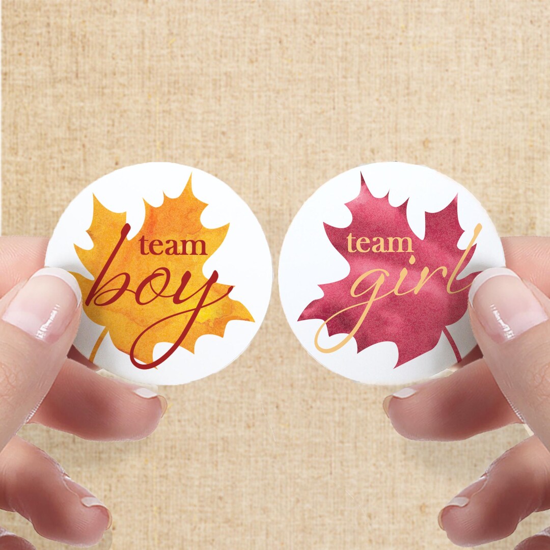 Fall Leaves Gender Reveal Party Autumn Leaf Team Boy or Team Girl ...