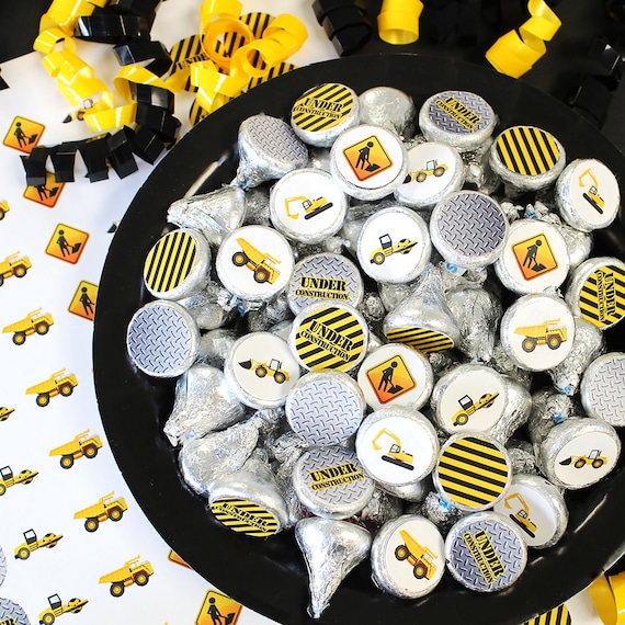 Construction Party Stickers - Under Construction Birthday Party Favors ...