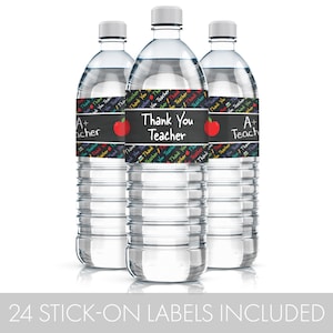 Teacher Appreciation Water Bottles Stickers Thank You Teacher ...