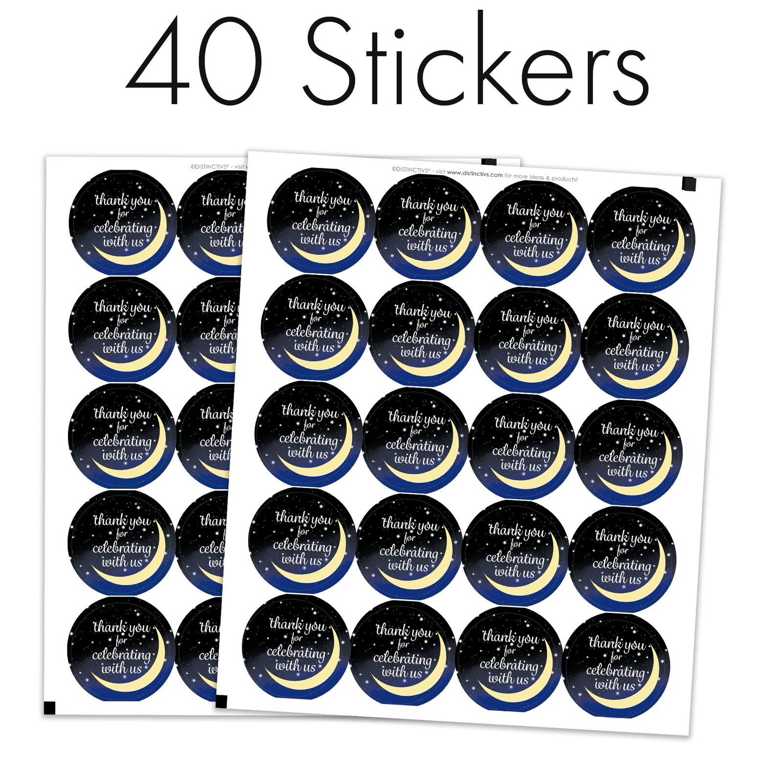 Over the Moon Thank You Stickers Twinkle Little Star Baby - Etsy