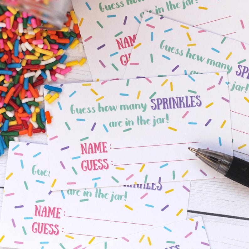 Donut Baby Shower Game, How Many Sprinkles Sign, Guessing Cards - Etsy