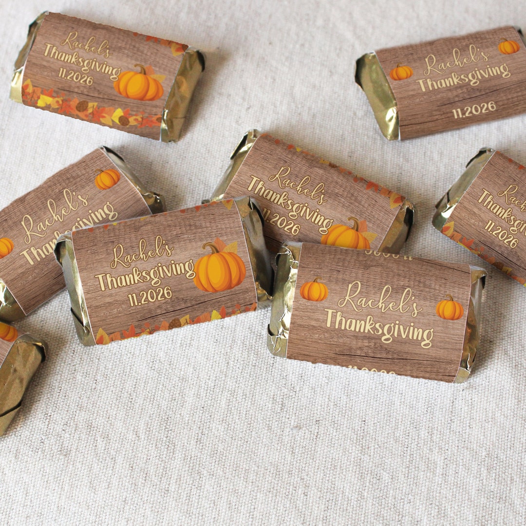Personalized Mini Candy Bar Labels Thanksgiving Rustic Autumn - Etsy