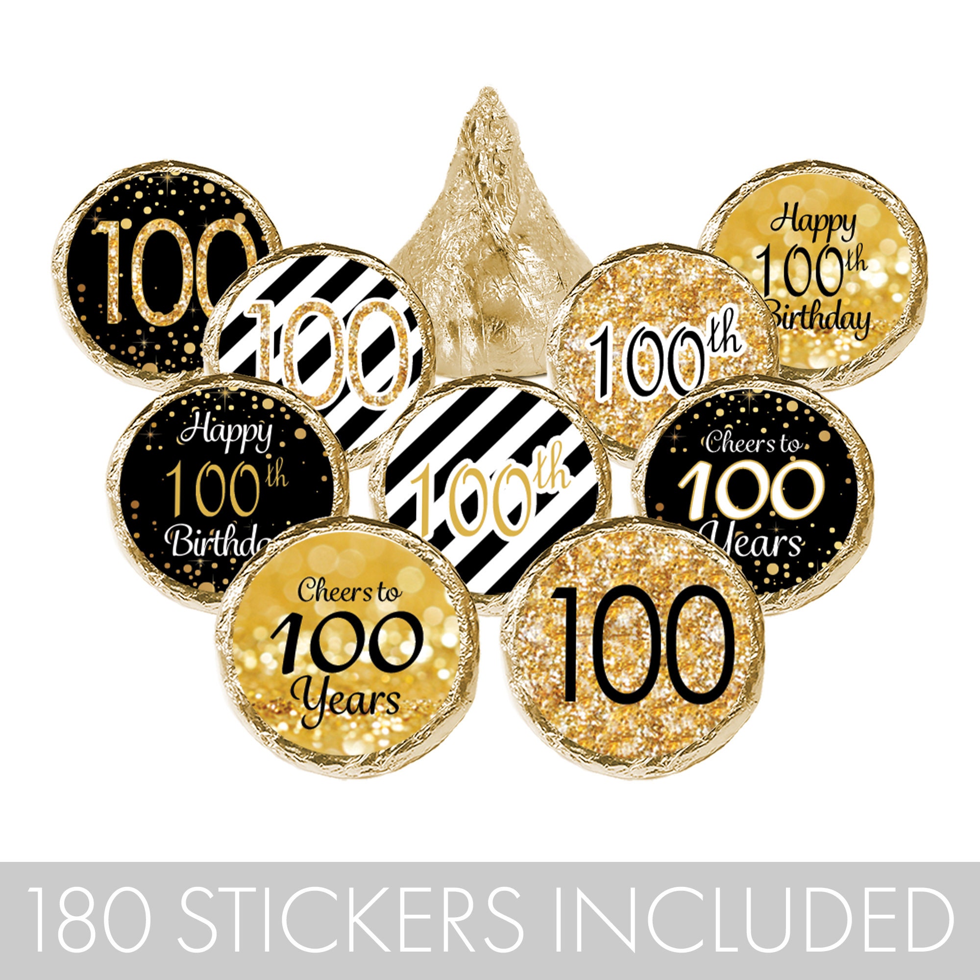 100th Birthday Decorations Black and Gold 100 Years Old - Etsy