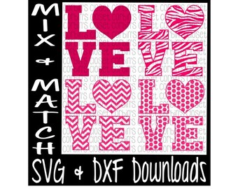 Love Football Mix & Match Cutting File DXF SVG Files - Etsy