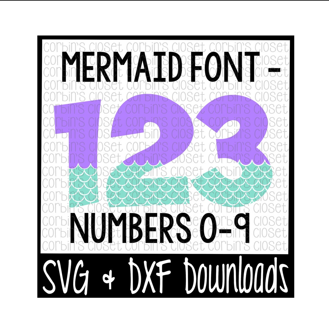 Mermaid Numbers Mermaid Pattern Cut File DXF & SVG Files - Etsy