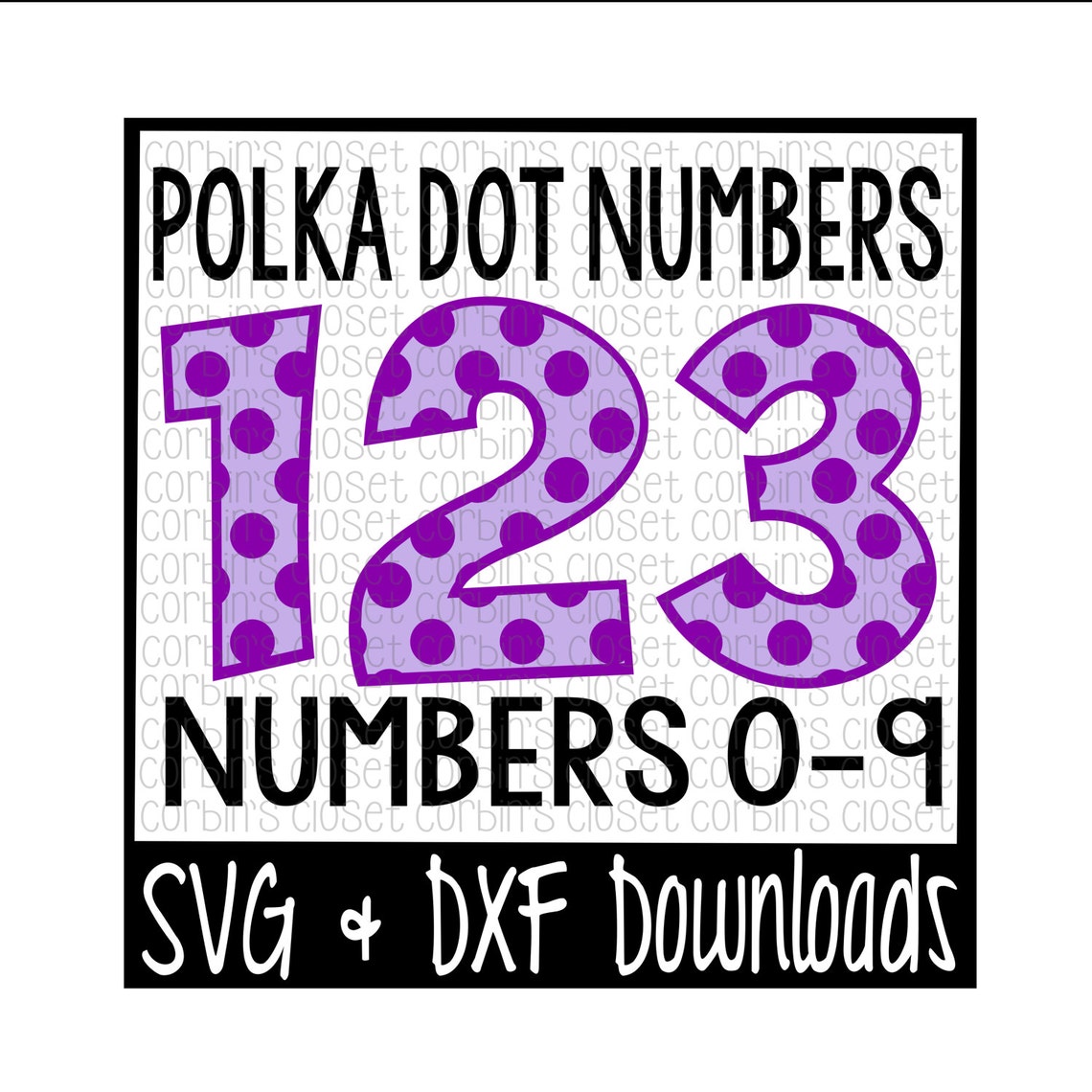 Polka Dot Numbers Polka Dot Pattern Cut File DXF & SVG - Etsy