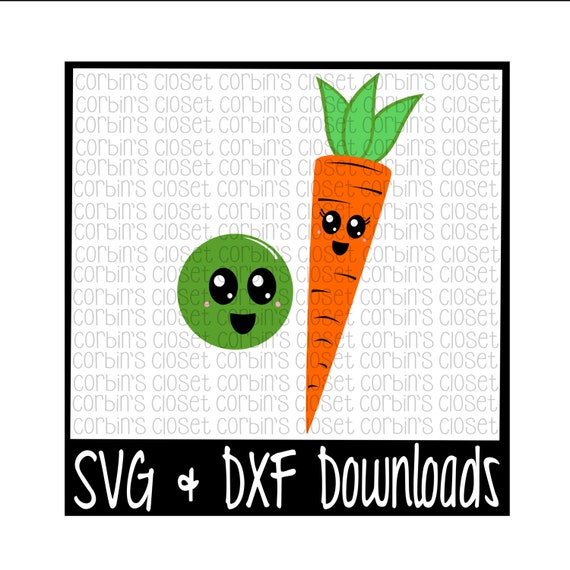 Peas and Carrots Cutting File DXF & SVG Files Silhouette | Etsy
