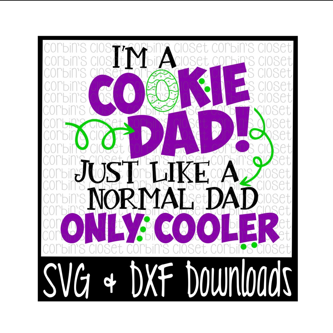 Cookie Dad SVG Cookie Sales Cut File SVG & DXF Files - Etsy