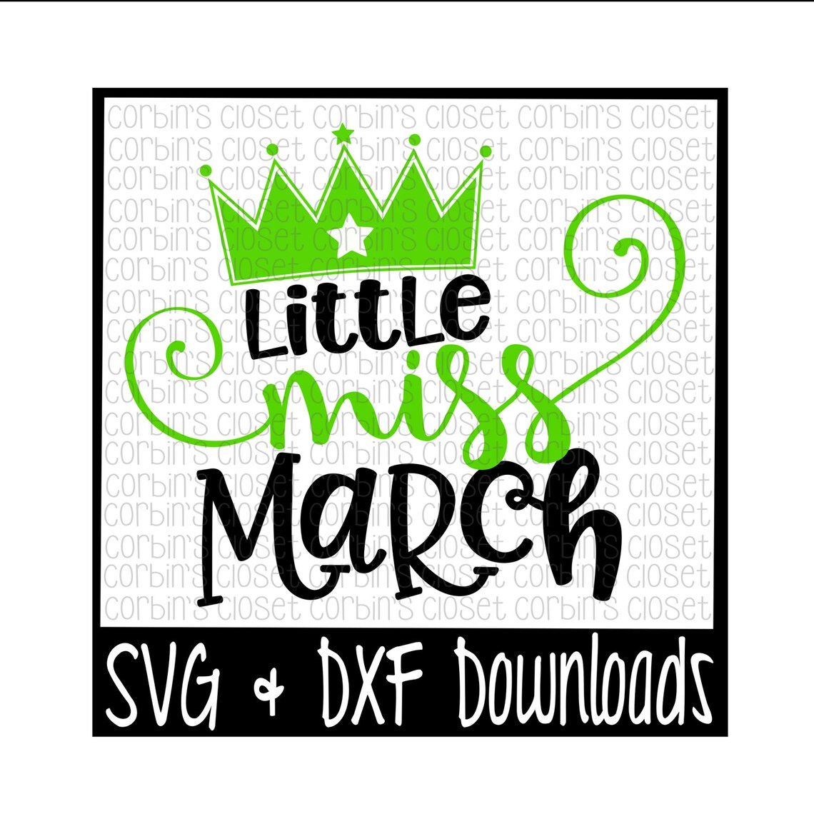 Little Miss March Cut File DXF & SVG Files Silhouette - Etsy