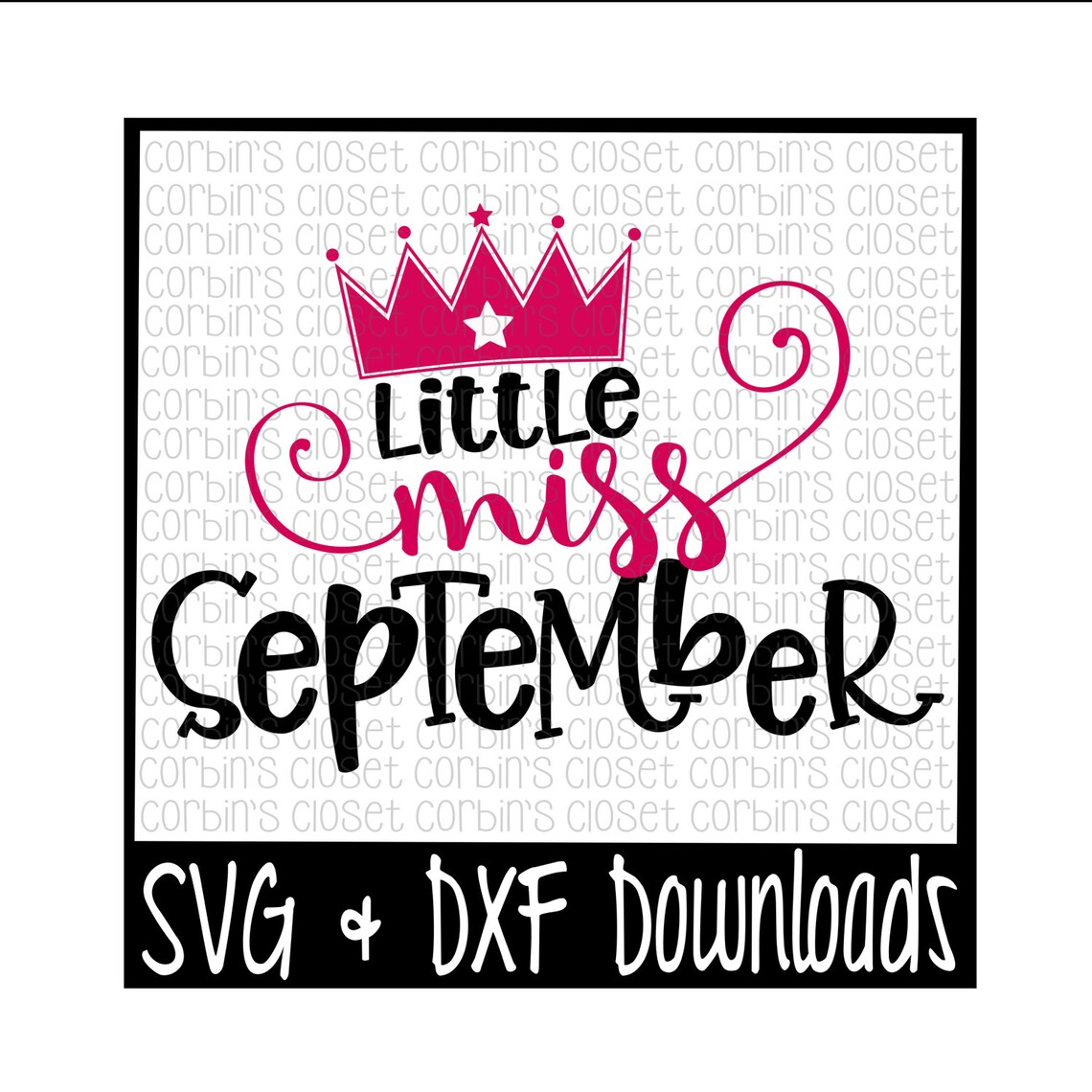 Little Miss September Cut File DXF & SVG Files Silhouette - Etsy