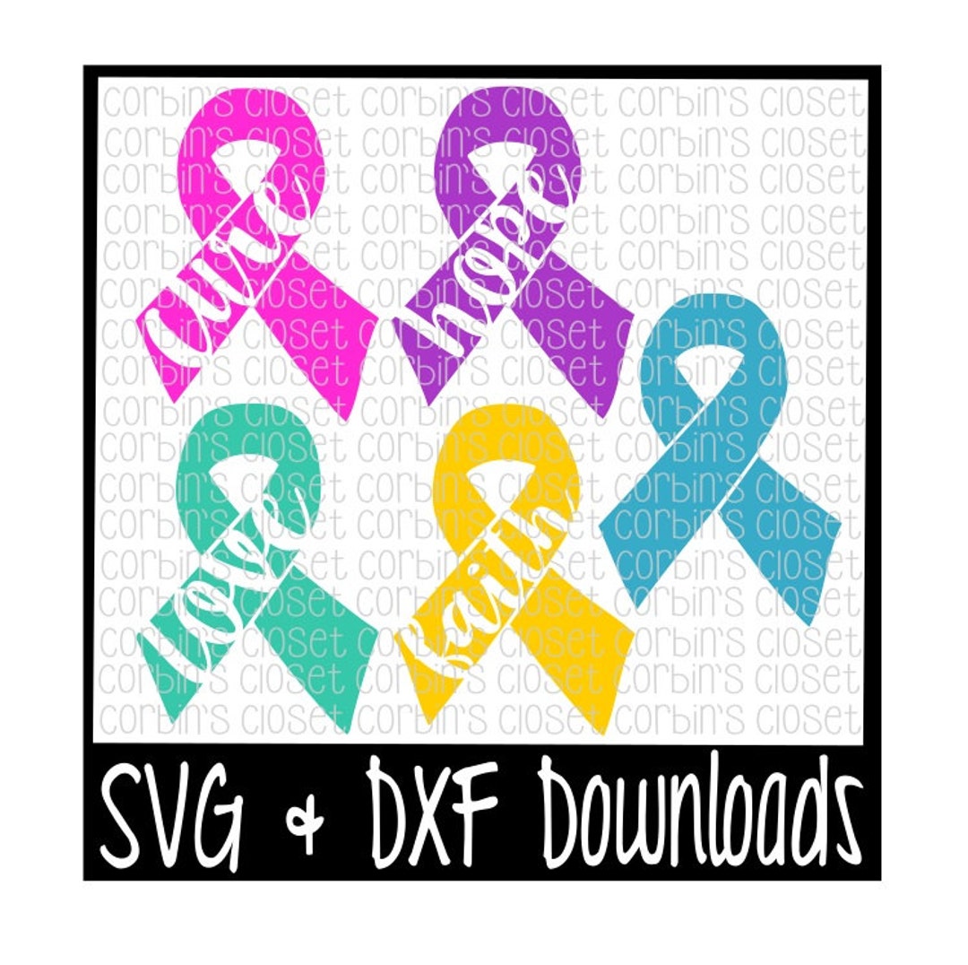Cancer Awareness SVG Awareness Ribbons Cut File SVG & DXF Files ...