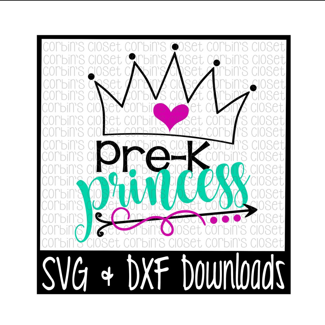 Pre-k Princess Cut File DXF & SVG Files Silhouette Cameo/cricut - Etsy
