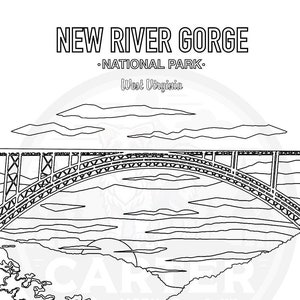 New River Gorge National Park Coloring Sheet (8.5"x11") - Etsy