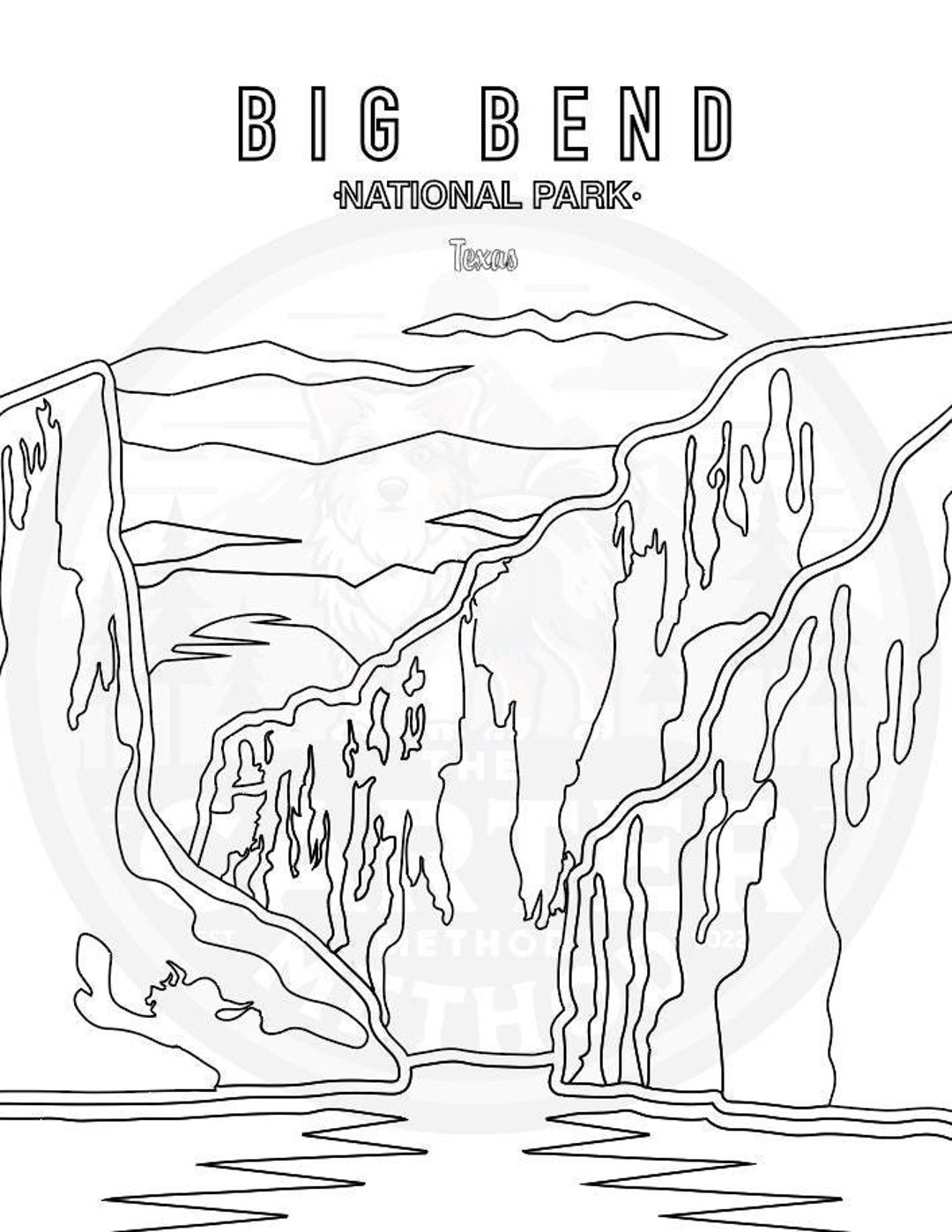 Big Bend National Park Coloring Sheet (8.5"x11") - Etsy