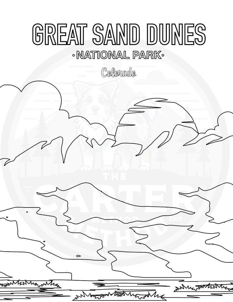 Great Sand Dunes National Park Coloring Sheet (8.5"x11") - Etsy