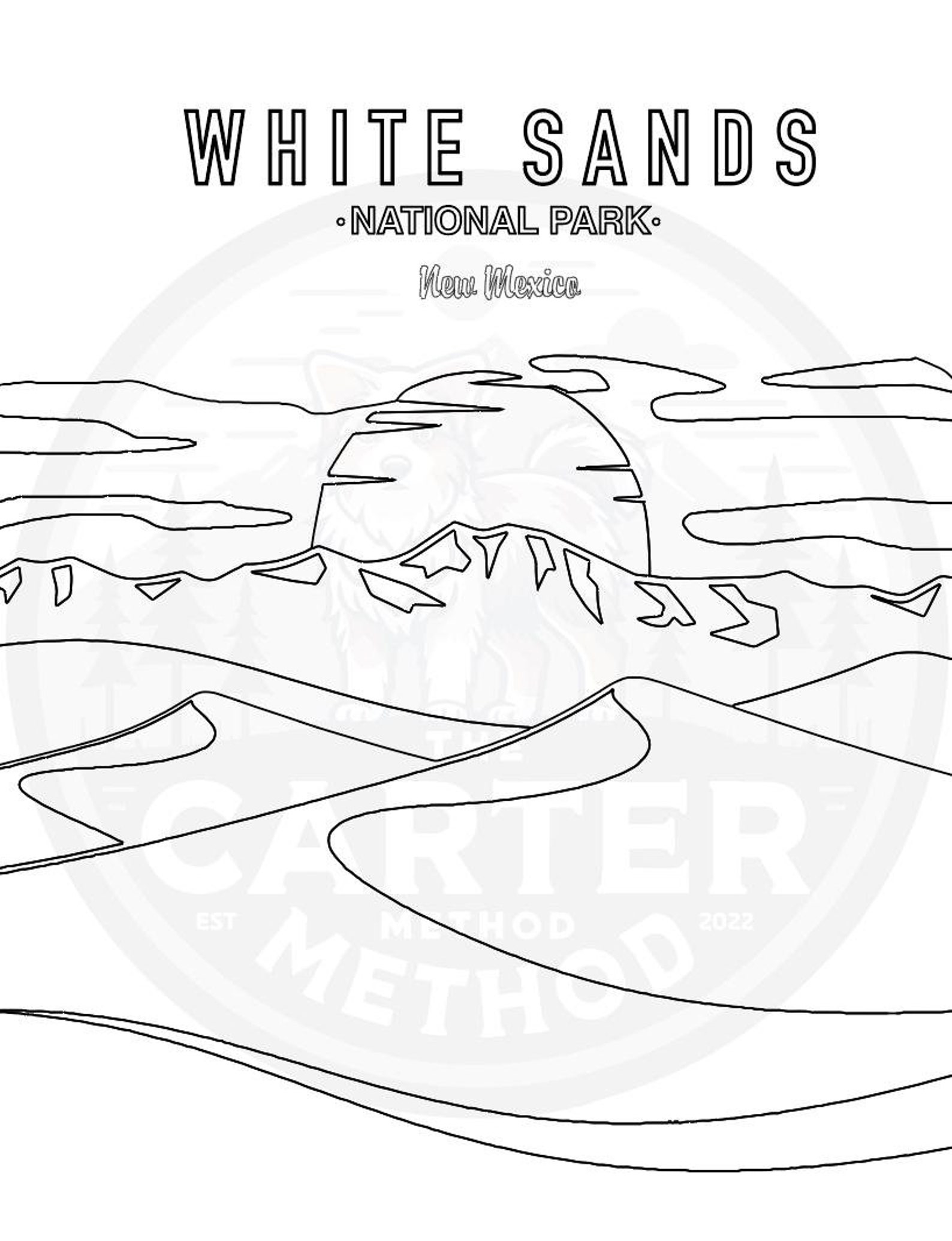 White Sands National Park Coloring Sheet (8.5"x11") - Etsy
