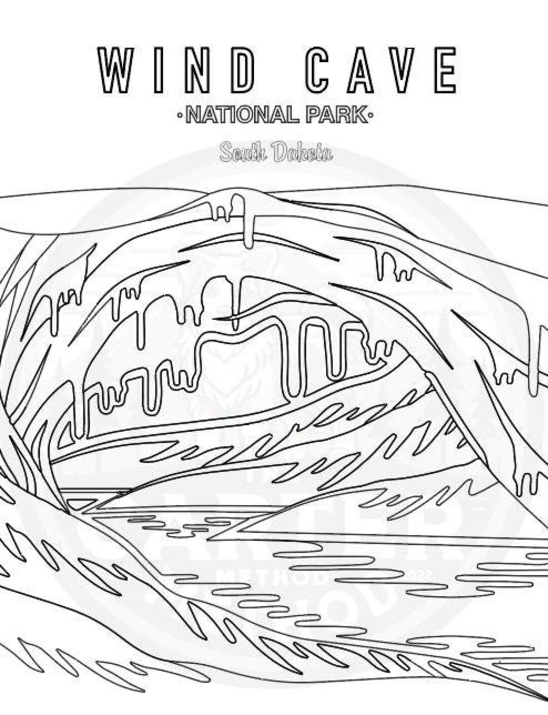 Wind Cave National Park Coloring Sheet (8.5"x11") - Etsy